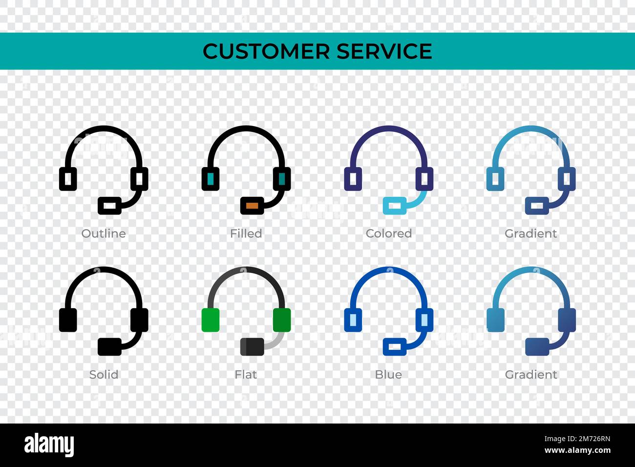 Customer Service icon in different style. Customer Service vector icons ...