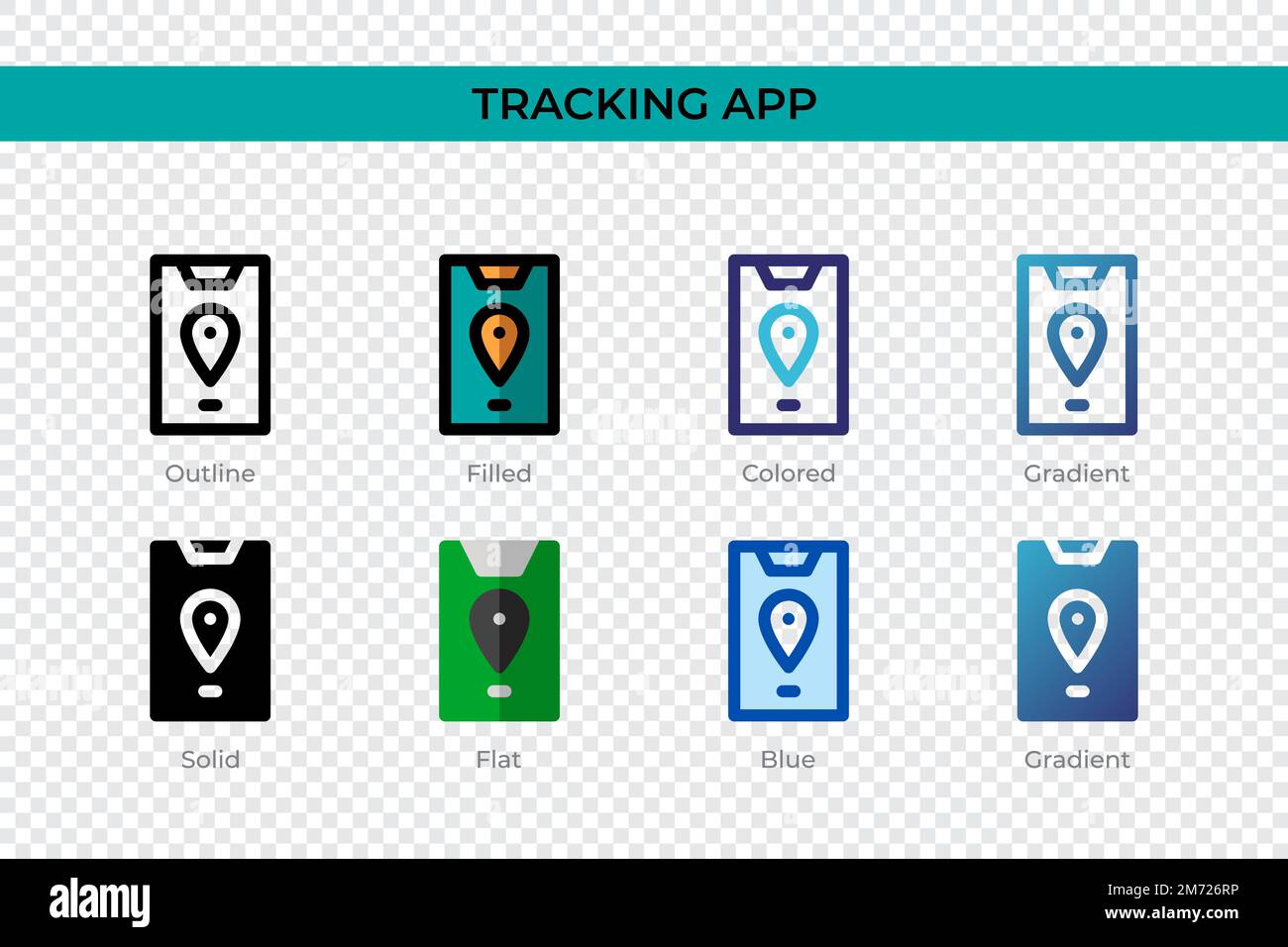 Tracking App icon in different style. Tracking App vector icons ...