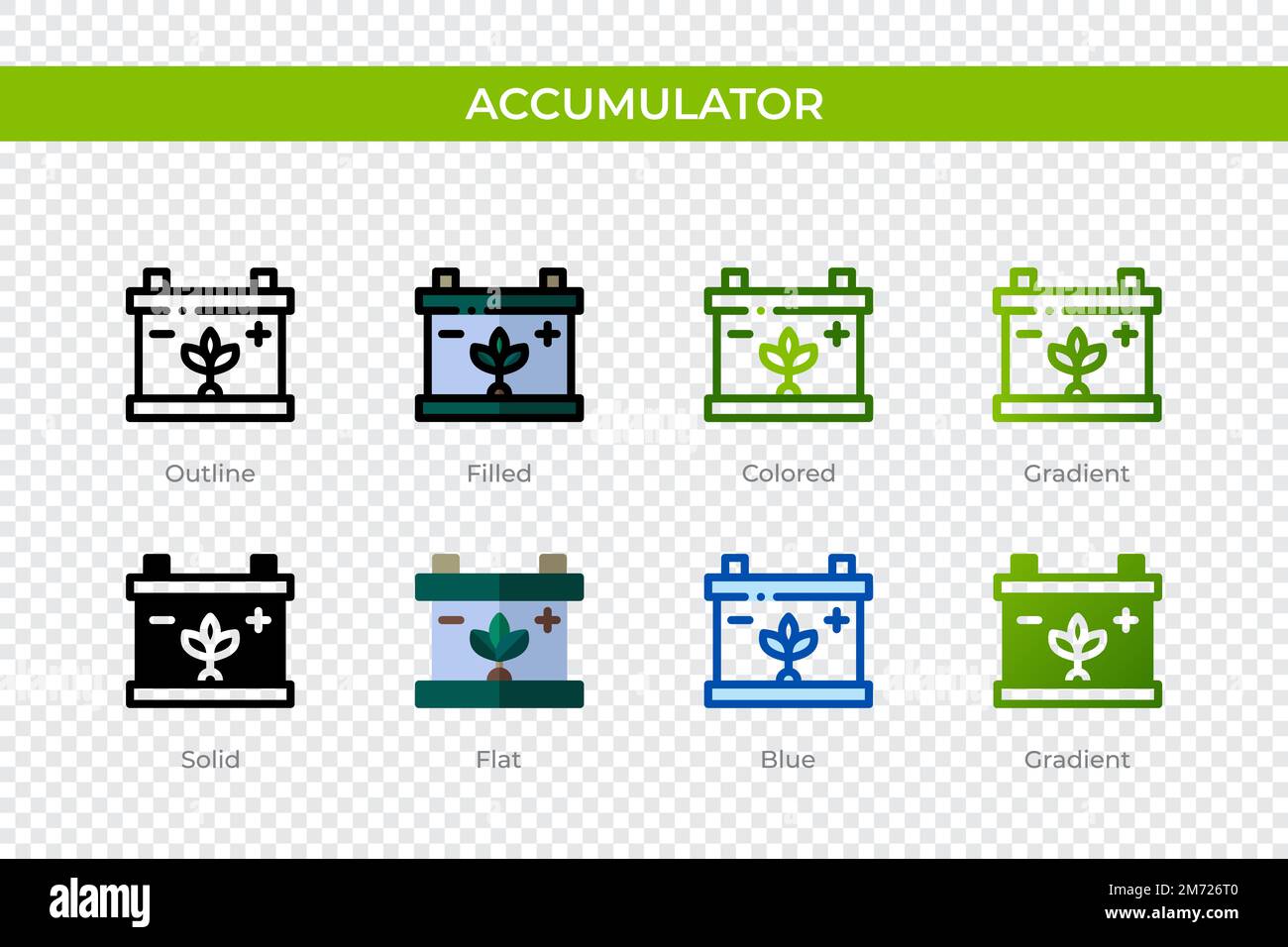 Accumulator icon in different style. Accumulator vector icons designed ...