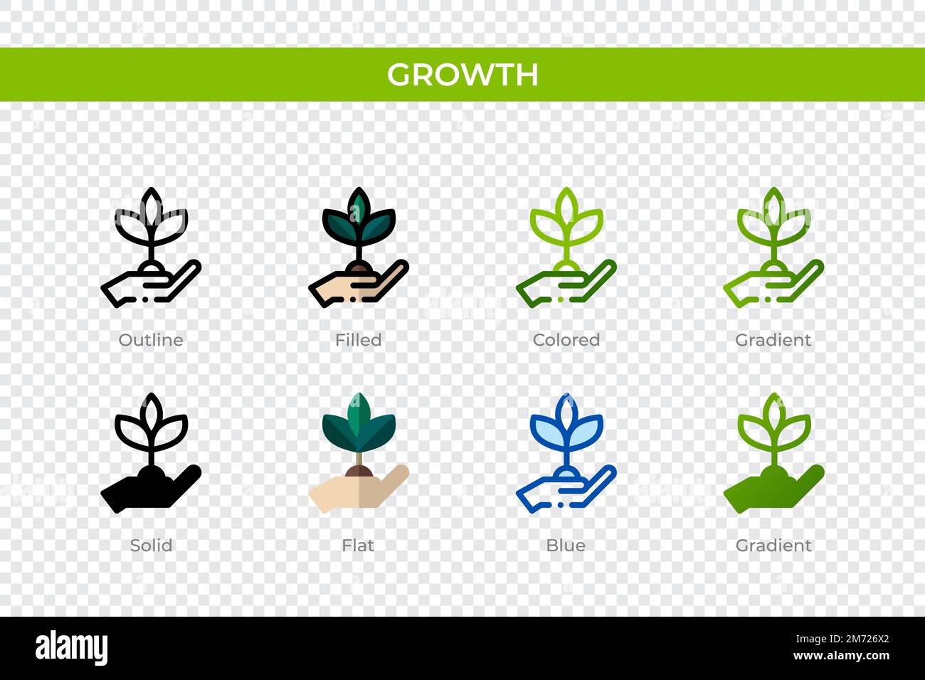 Growth icon in different style. Growth vector icons designed in outline ...