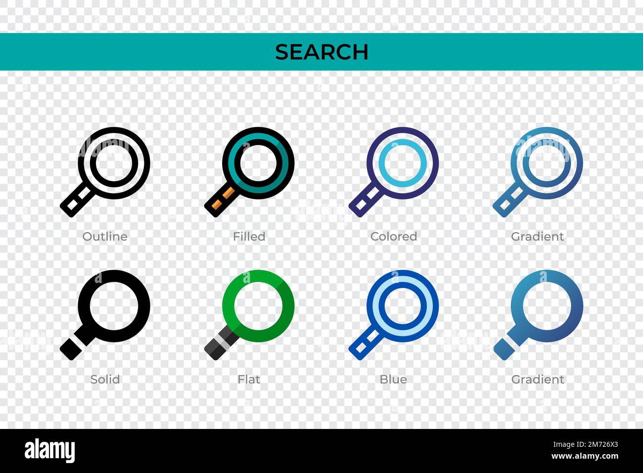 Search icon in different style. Search vector icons designed in outline ...
