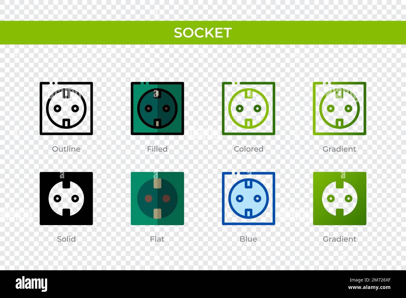 Socket Icon In Different Style Socket Vector Icons Designed In Outline Solid Colored Filled