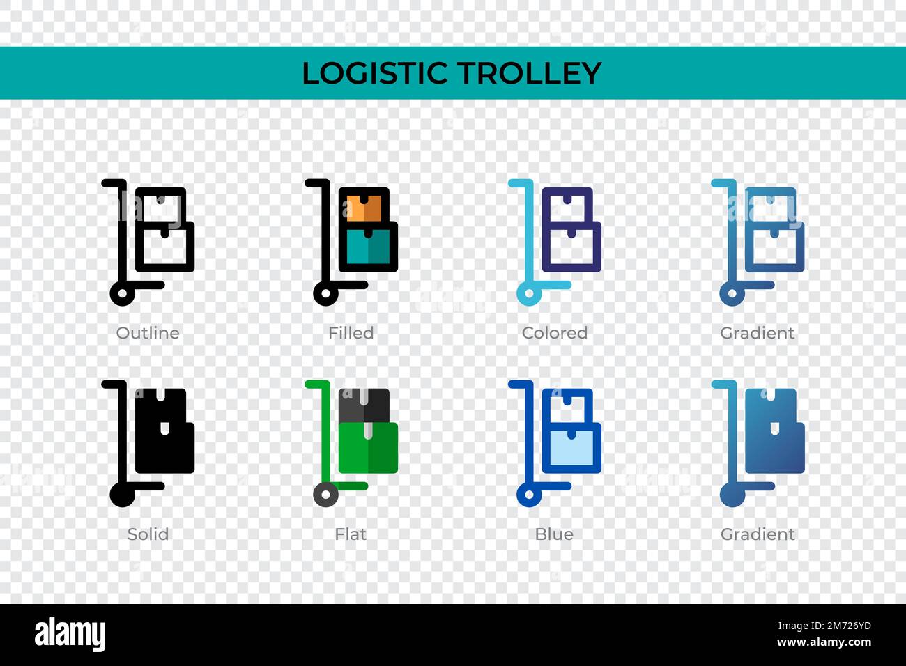 Logistic Trolley icon in different style. Logistic Trolley vector icons ...