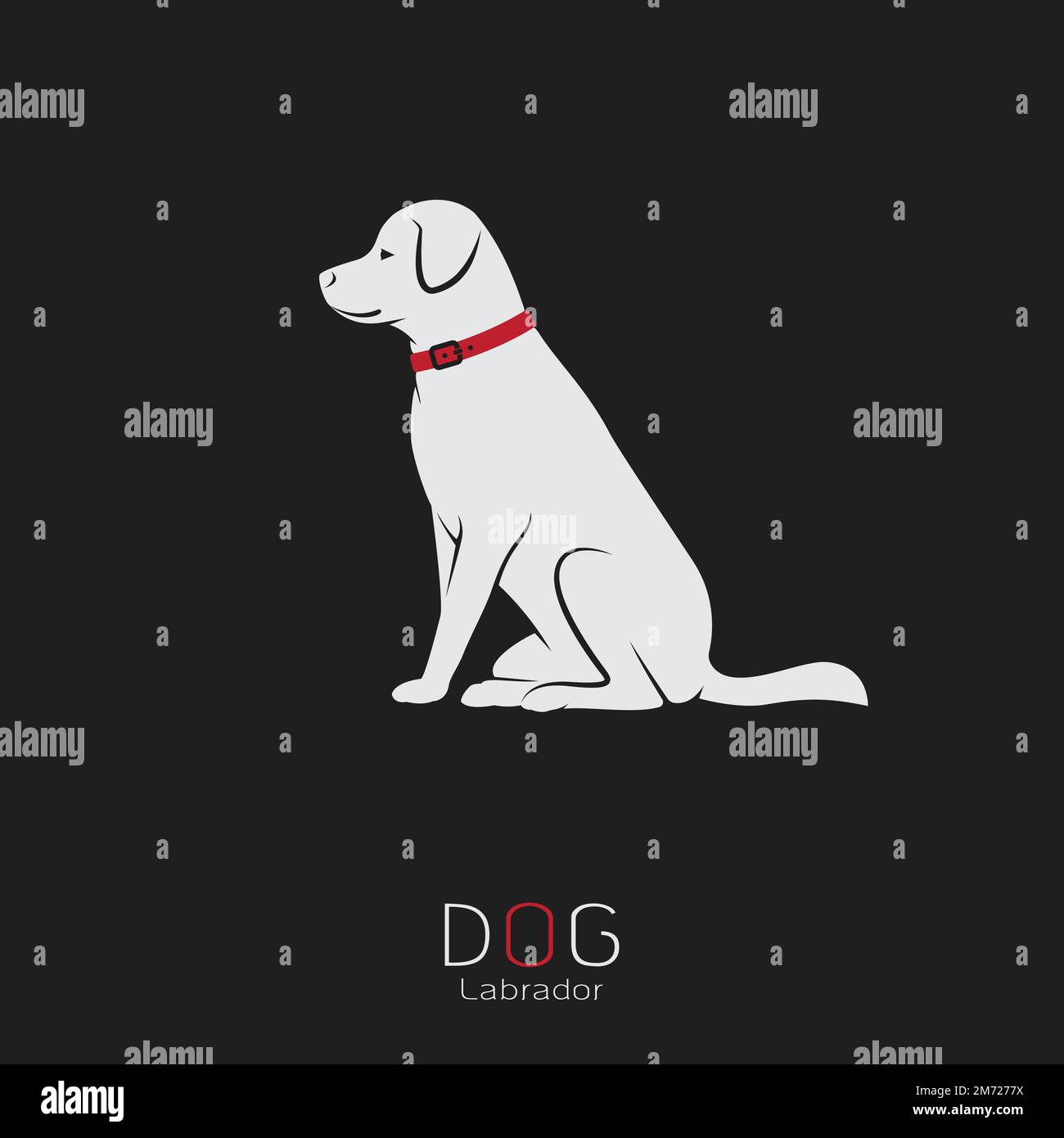 Vector of a dog labrador on a black background. Easy editable layered ...