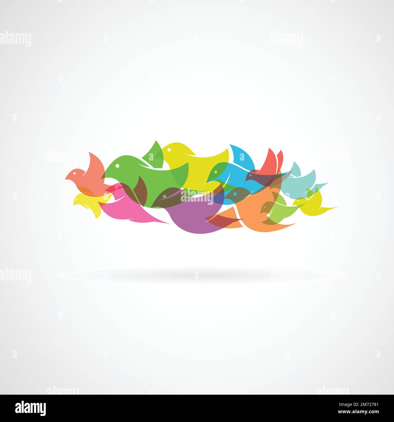 Bird on white background - Vector Illustration. Easy editable layered ...