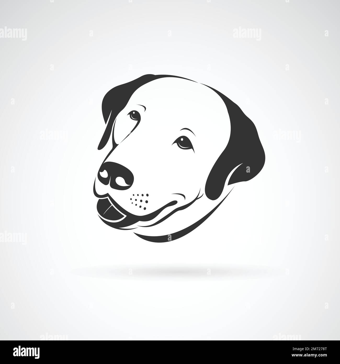 Vector image of a dog labrador head on white background. Easy editable ...