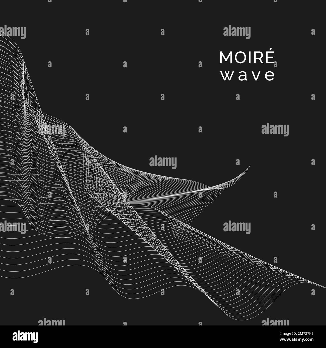 White moiré wave on black background Stock Vector Image & Art - Alamy