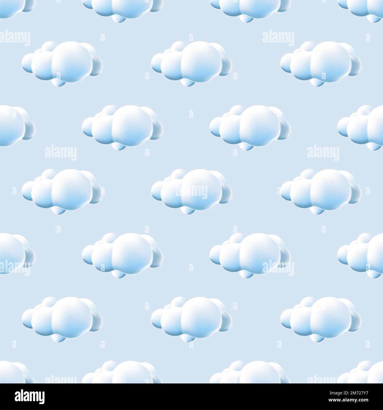 Seamless pattern with clouds. Cute Clouds Pattern. Cartoon clouds ...