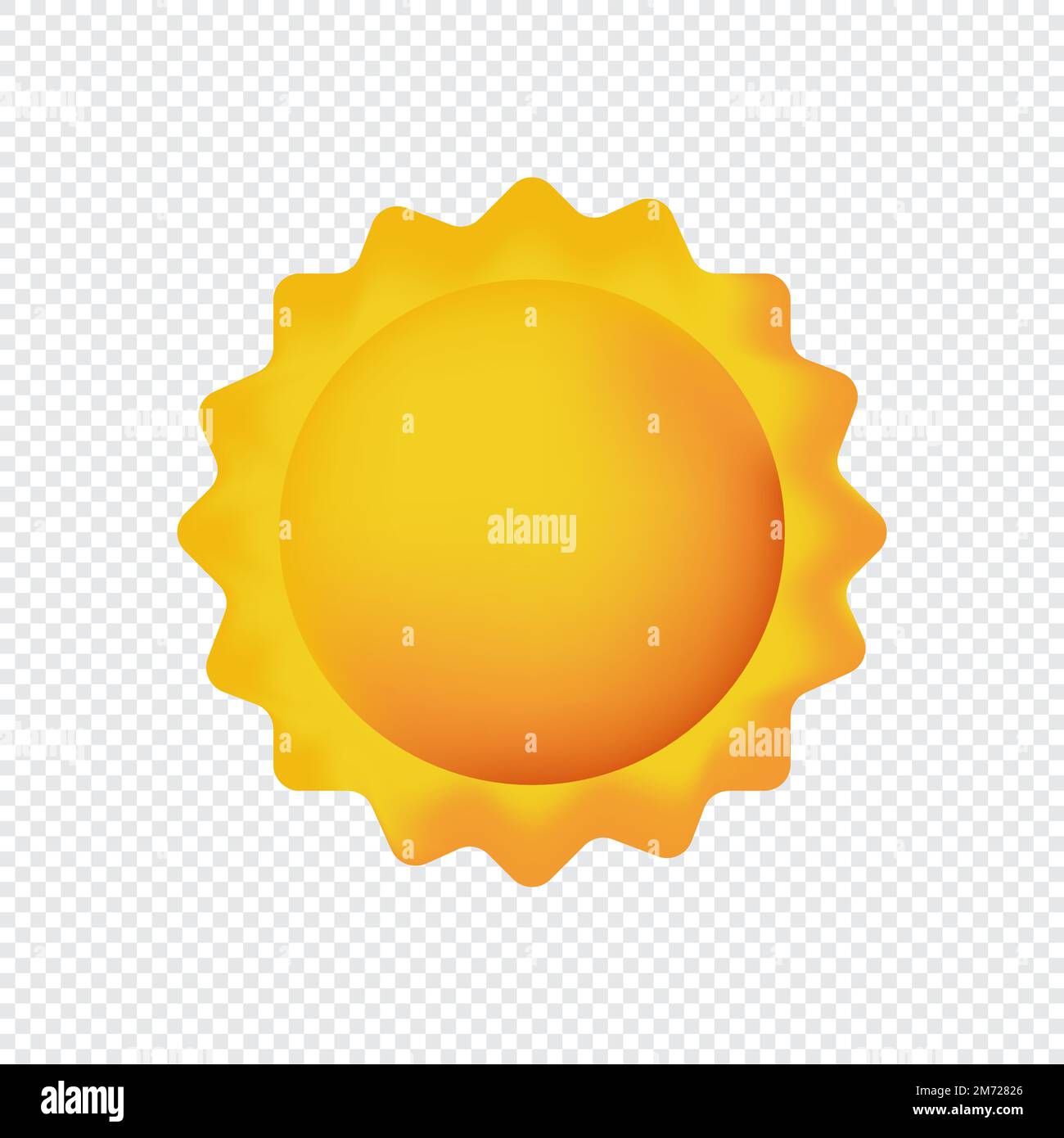 3d vector sun realistic illustration. Summer solar object isolated ...