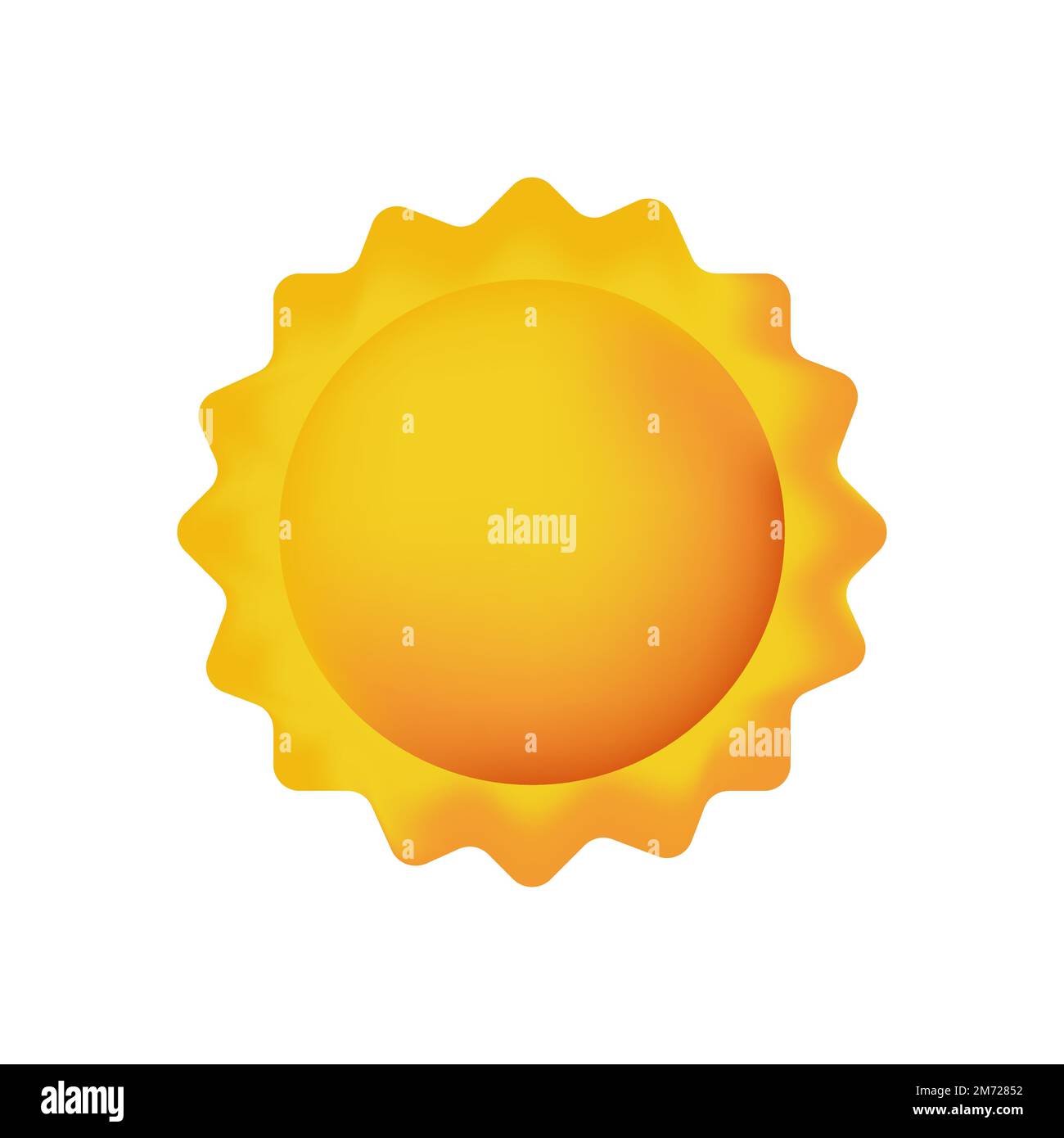 3d vector sun realistic illustration. Summer solar object isolated ...