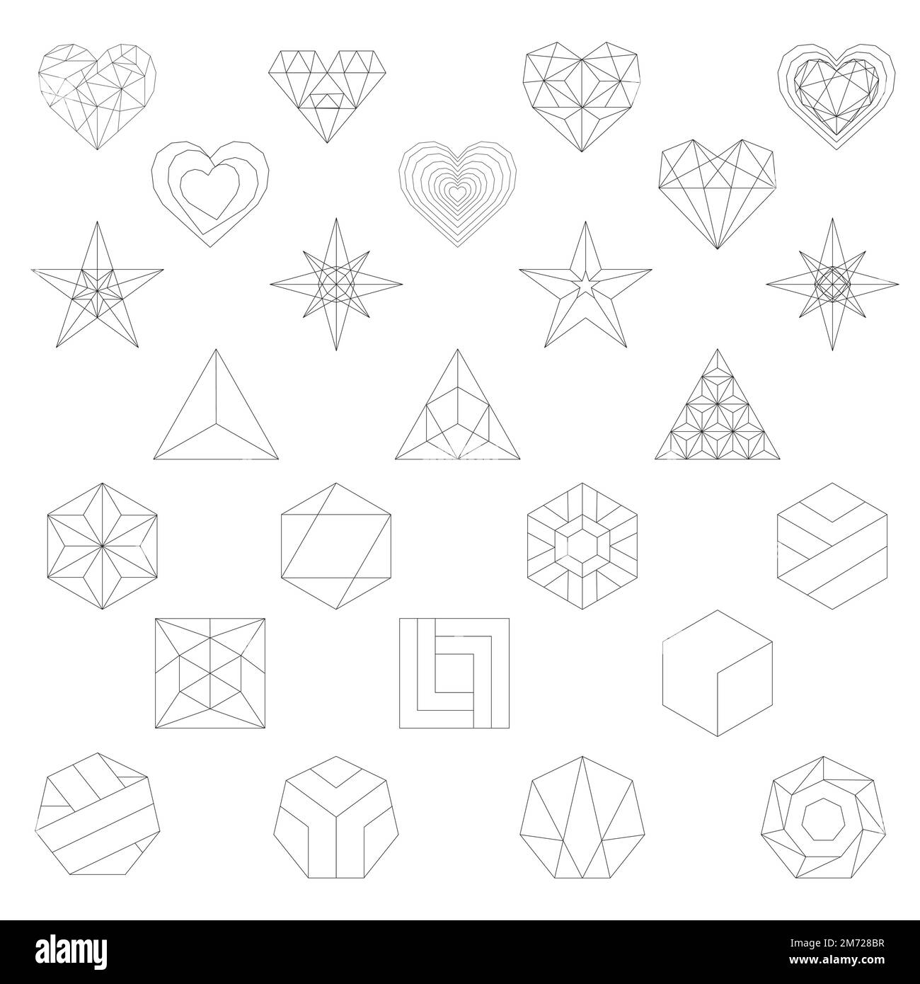 Linear illustration of geometric shapes Stock Vector Image & Art - Alamy