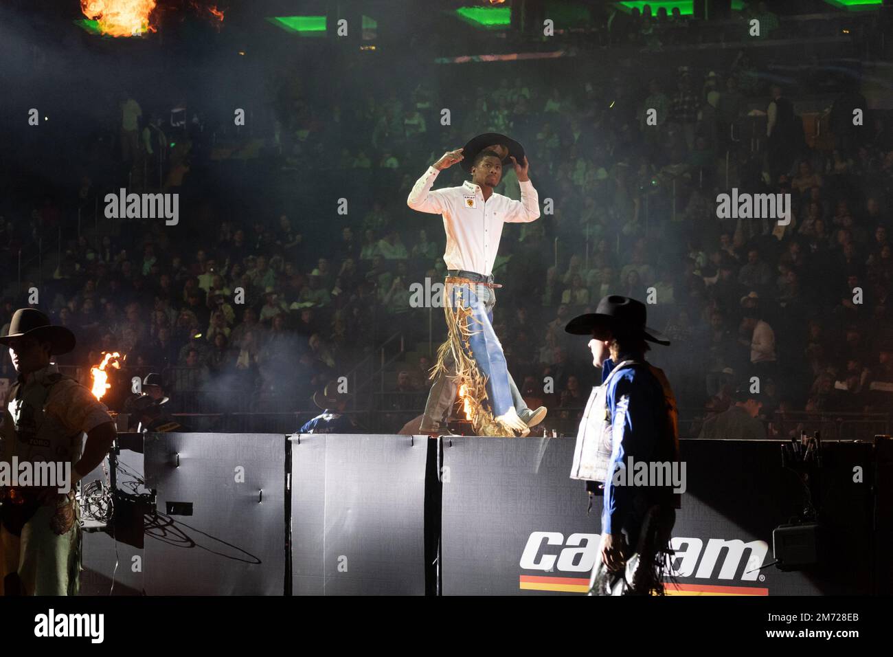 New York, New York, USA. 6th Jan, 2023. Professional Bull Rider EZEKIEL ...
