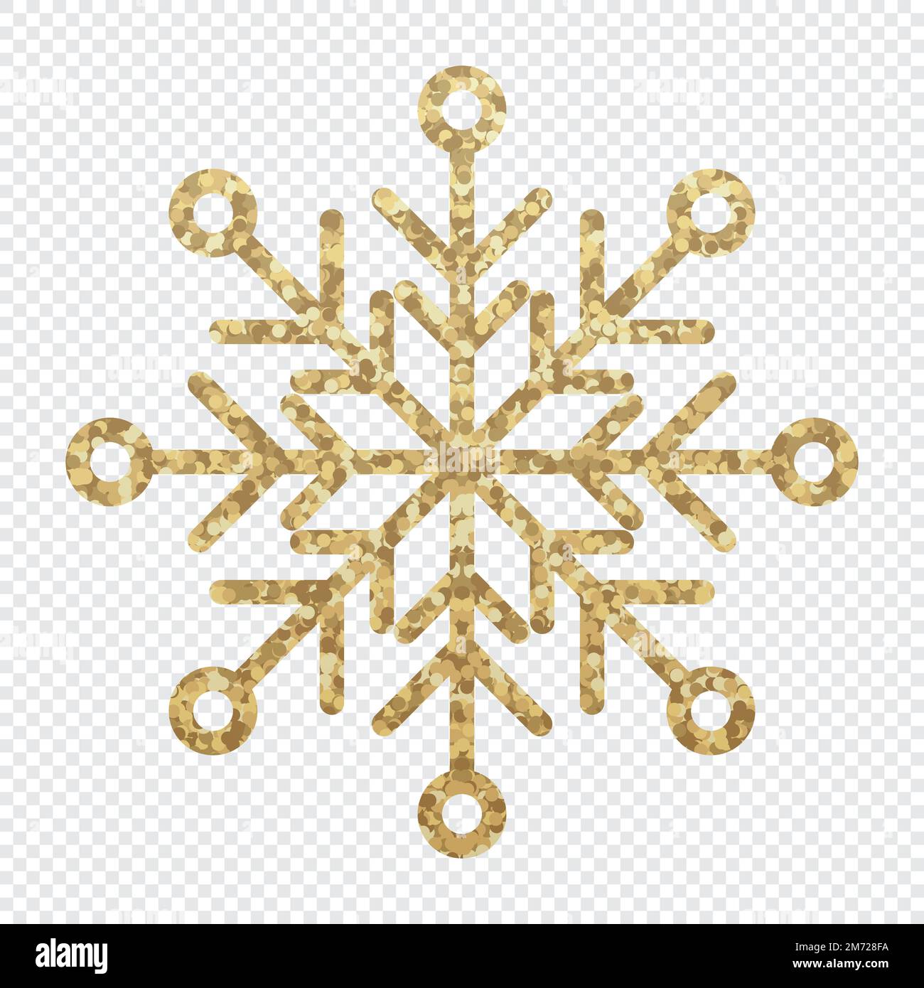 Golden glitter covered snowflake. Snowflake made of golden glitter ...