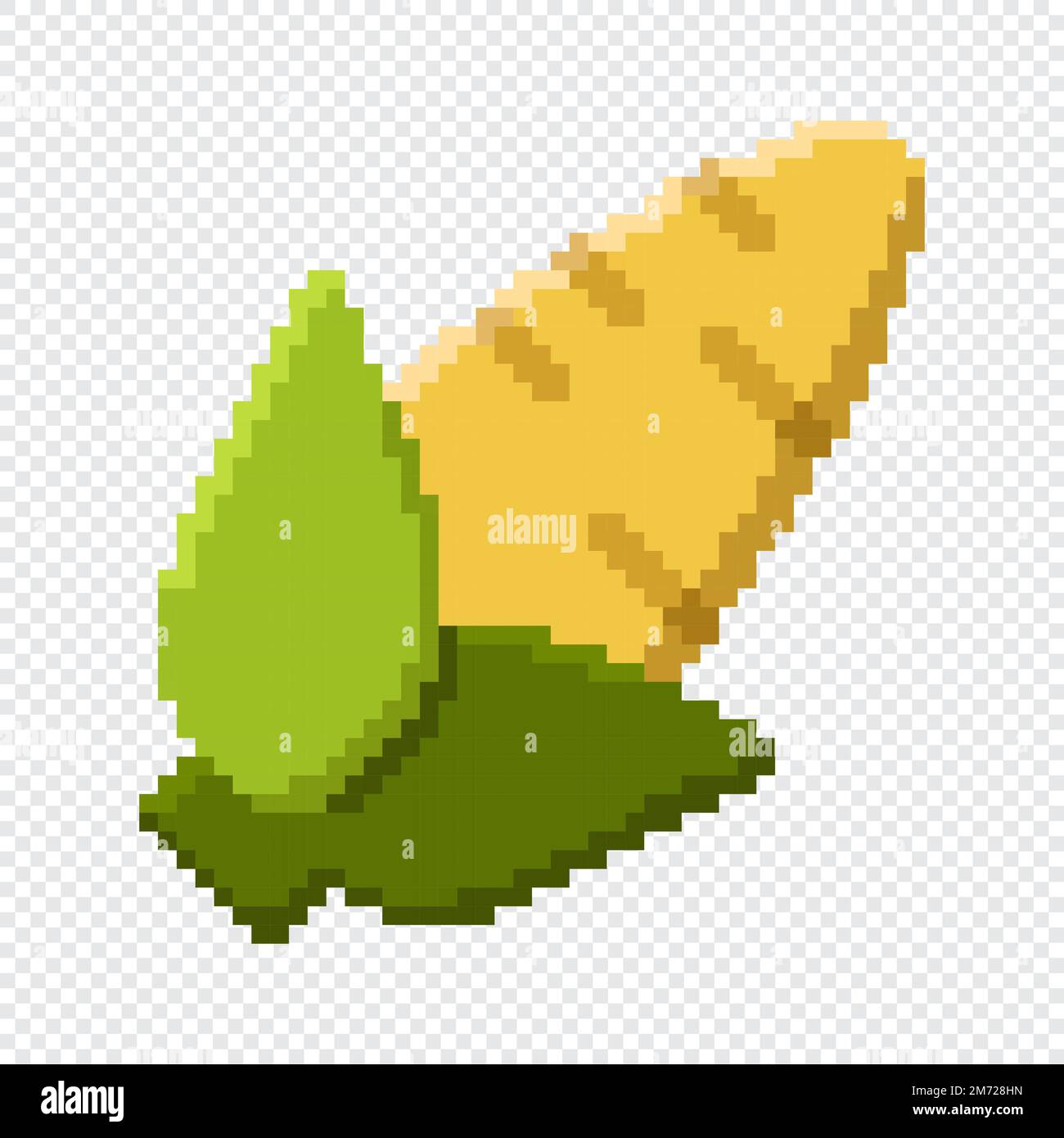 Pixel art icon. Pixel art corn icon. Cute pixel corn. Vegetables vector. 8 bit pixel corn. Old ...