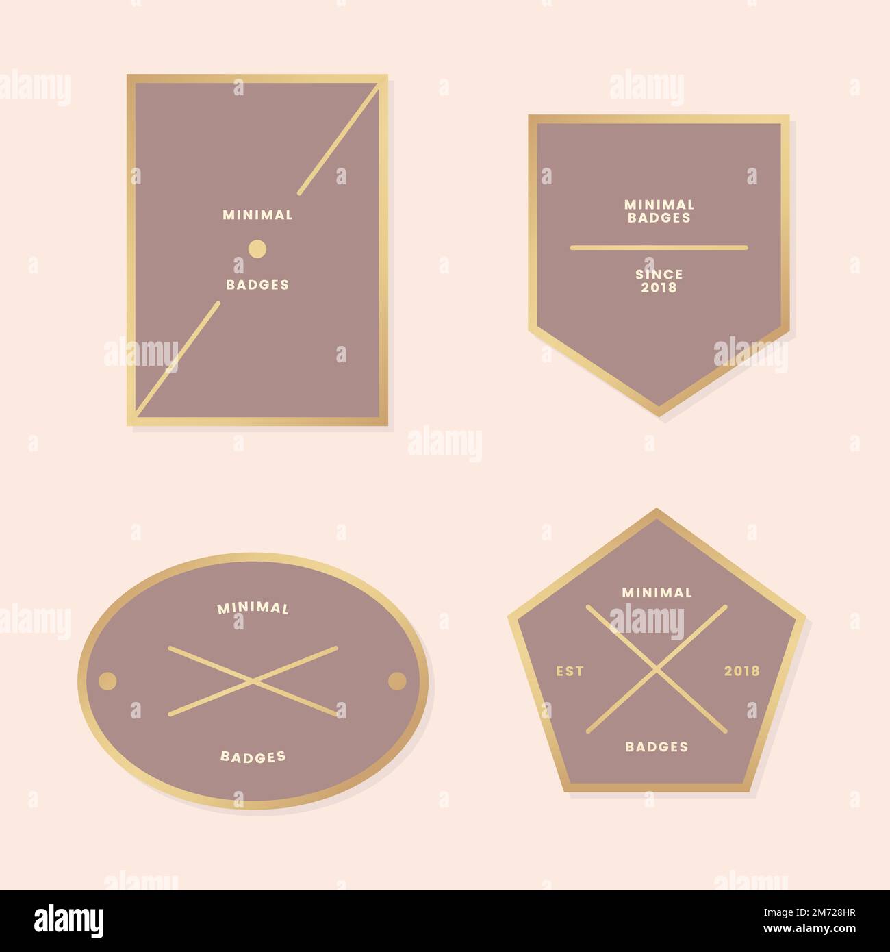 Simple golden logos and labels vector set Stock Vector Image & Art - Alamy