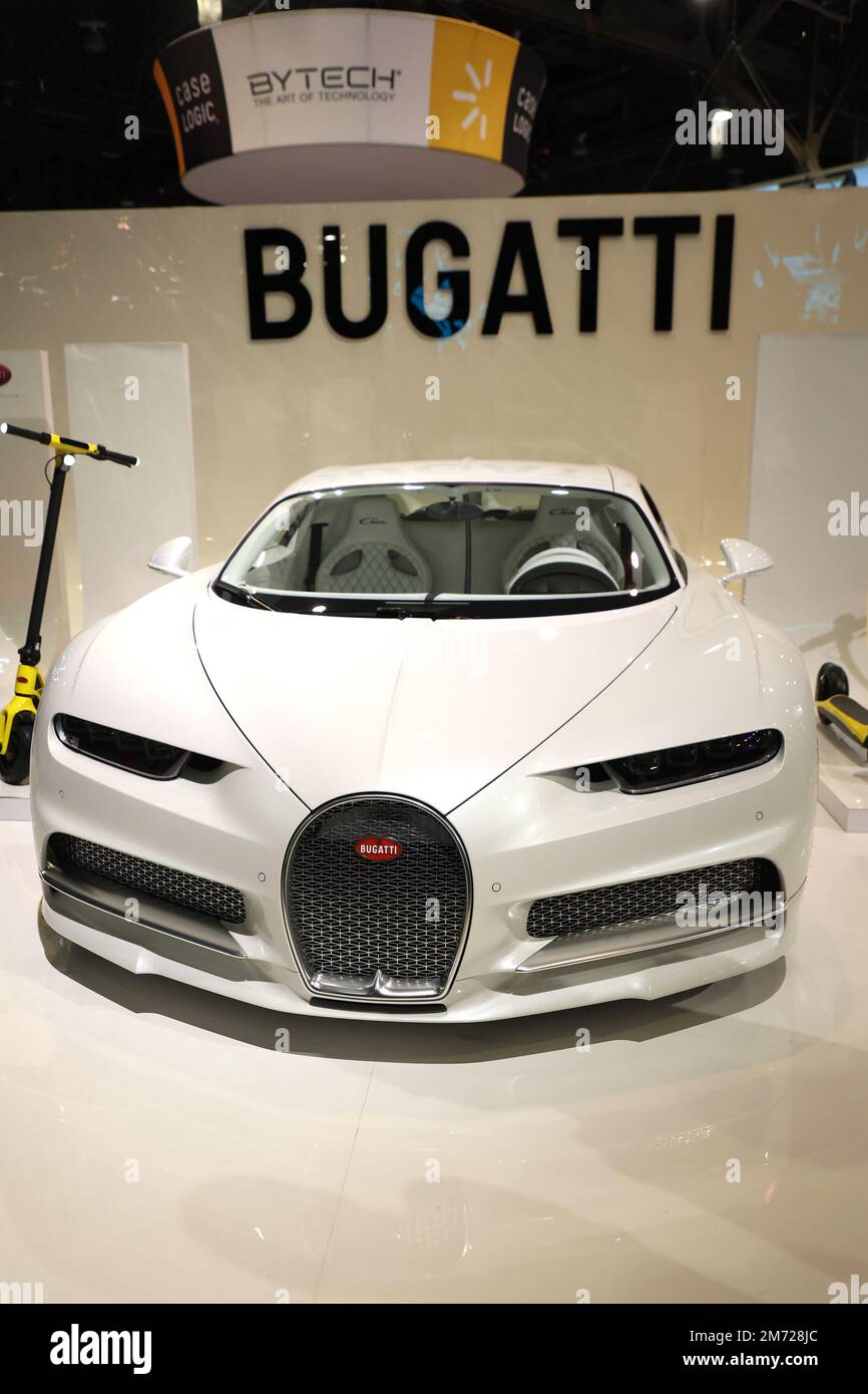 Las Vegas, NV, USA. 6th Jan, 2023. The Bugatti booth featuring their all-electric line of ...