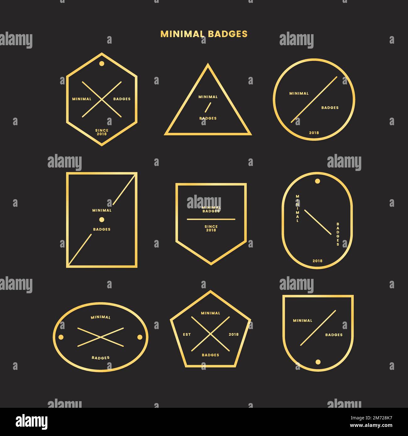 Simple golden logos and labels vector set Stock Vector Image & Art - Alamy