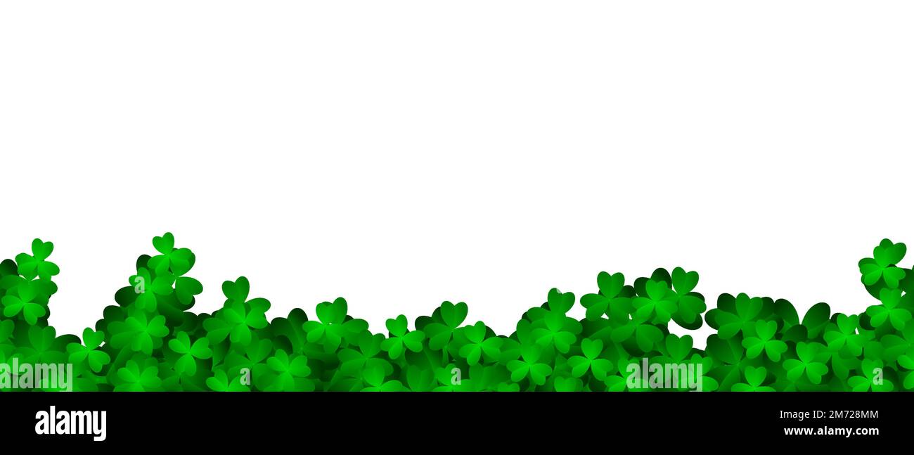 Clover shamrock leaf seamless border. Vector decorative elements ...