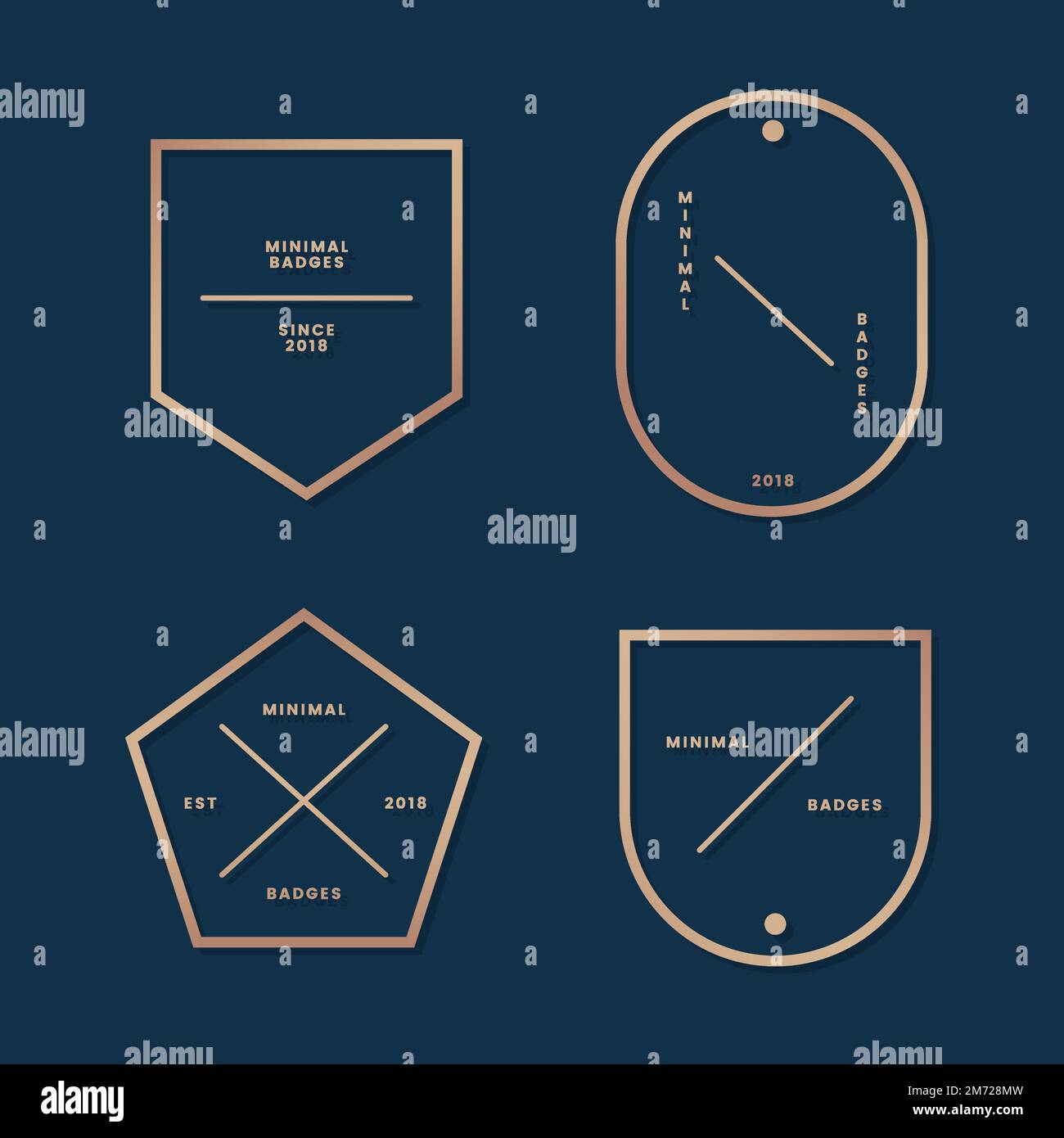 Simple golden logos and labels vector set Stock Vector Image & Art - Alamy