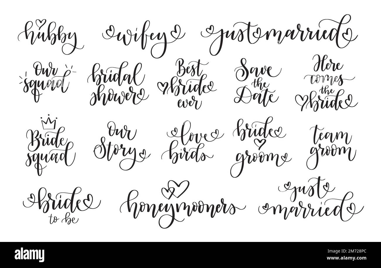 Wedding and family cute lettering designs. Elegant modern calligraphy ...