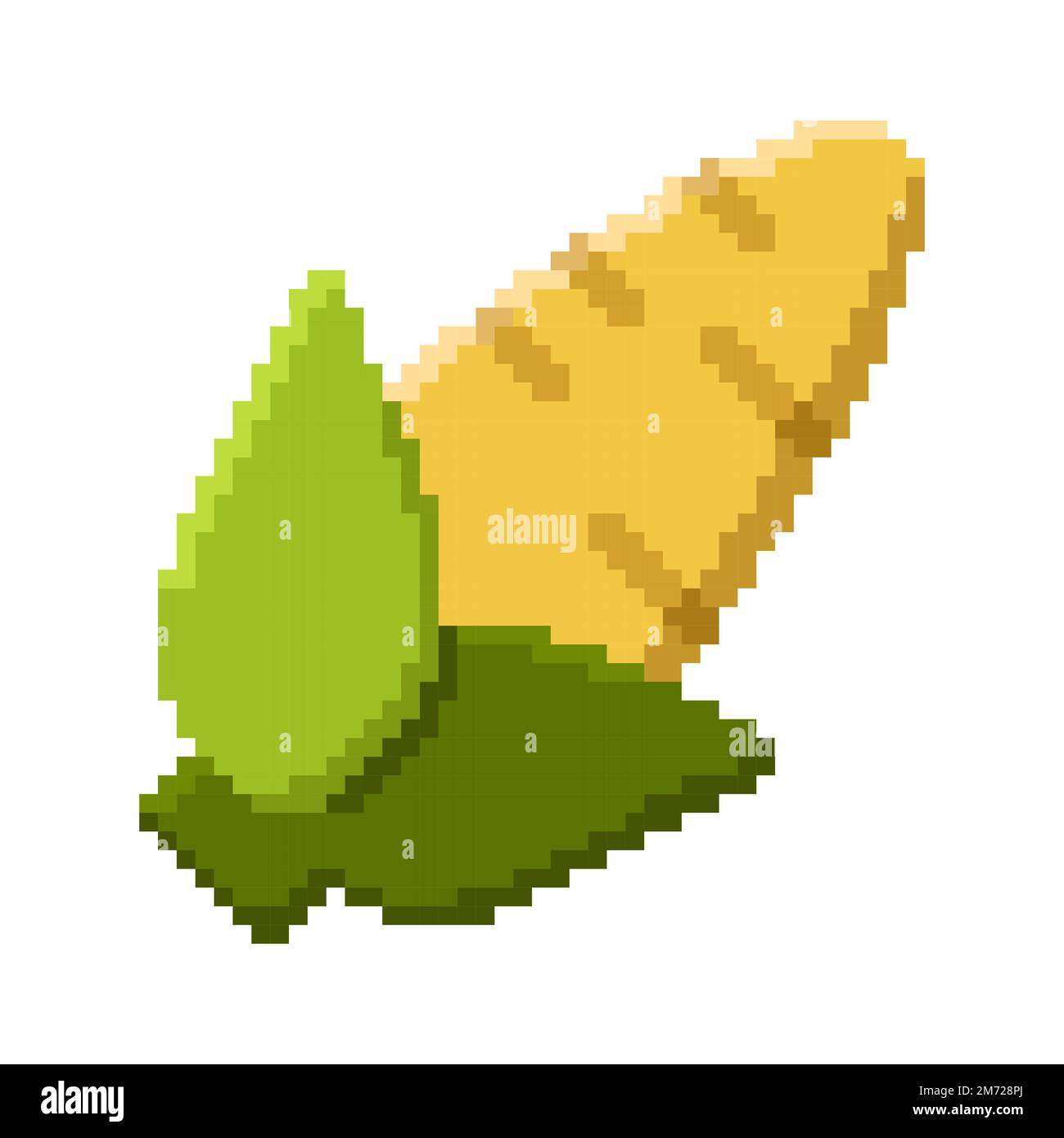 Pixel art icon. Pixel art corn icon. Cute pixel corn. Vegetables vector ...