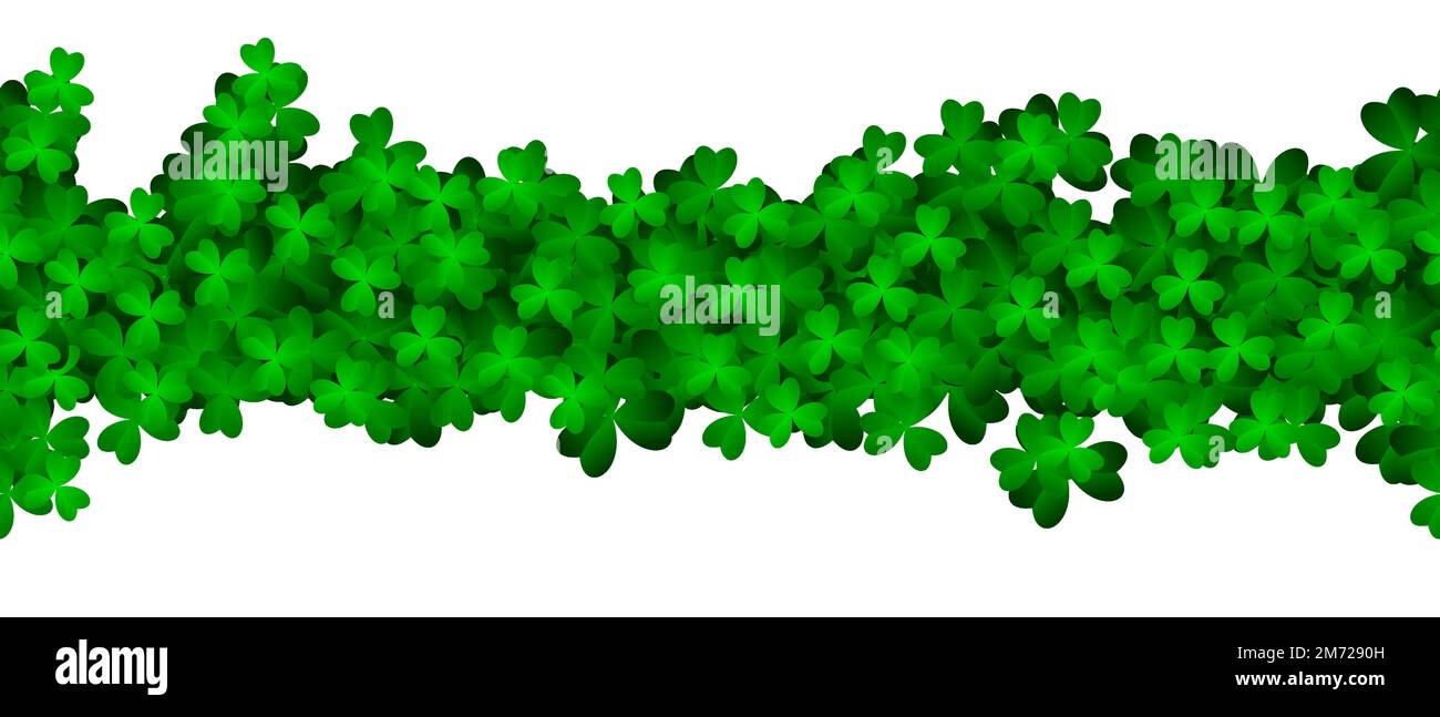 Clover shamrock leaf seamless. Vector decorative elements template. Patricks Day seamless ...