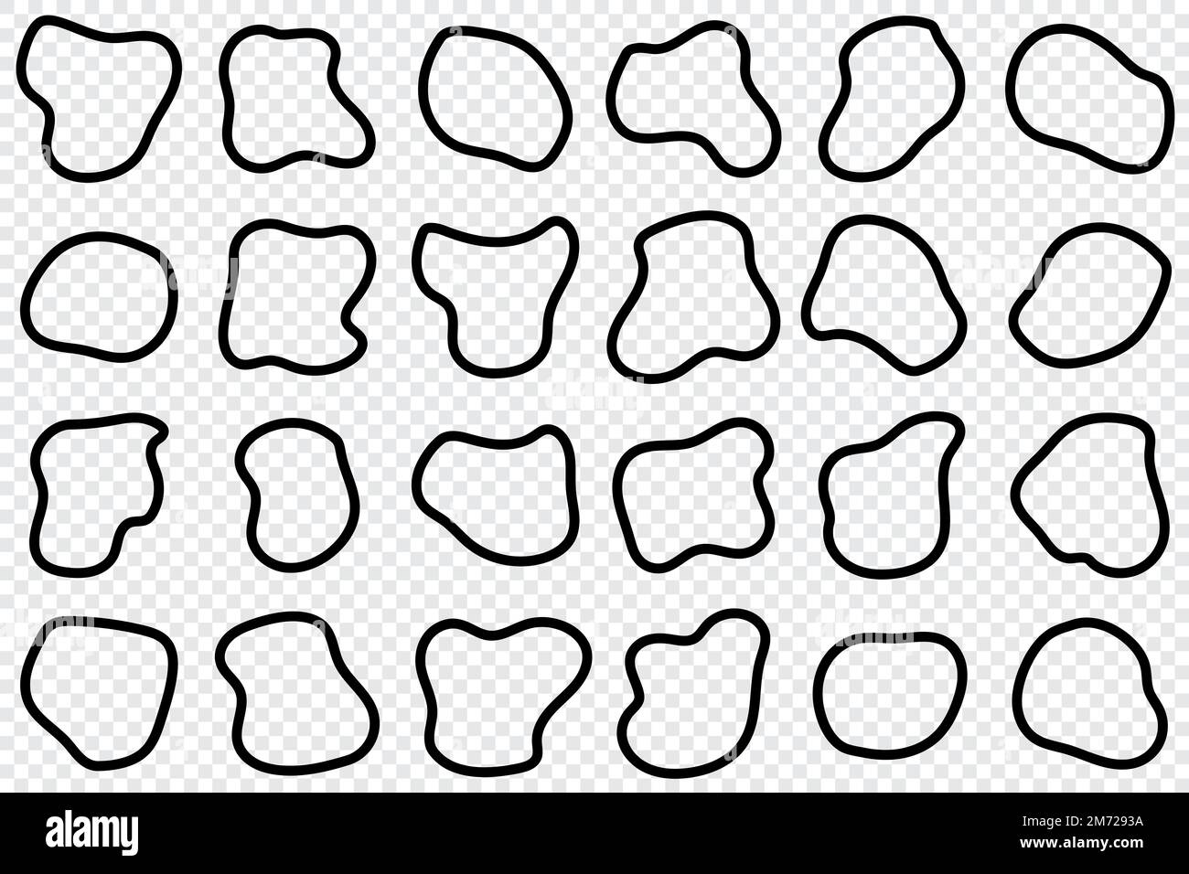 Abstract linear liquid shape set. Abstract black shapes. Liquid shape ...