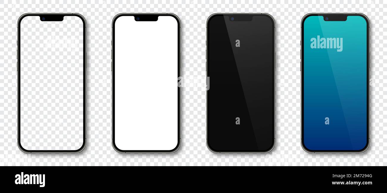 Realistic models smartphone. Smartphone mockup collection. Device front ...