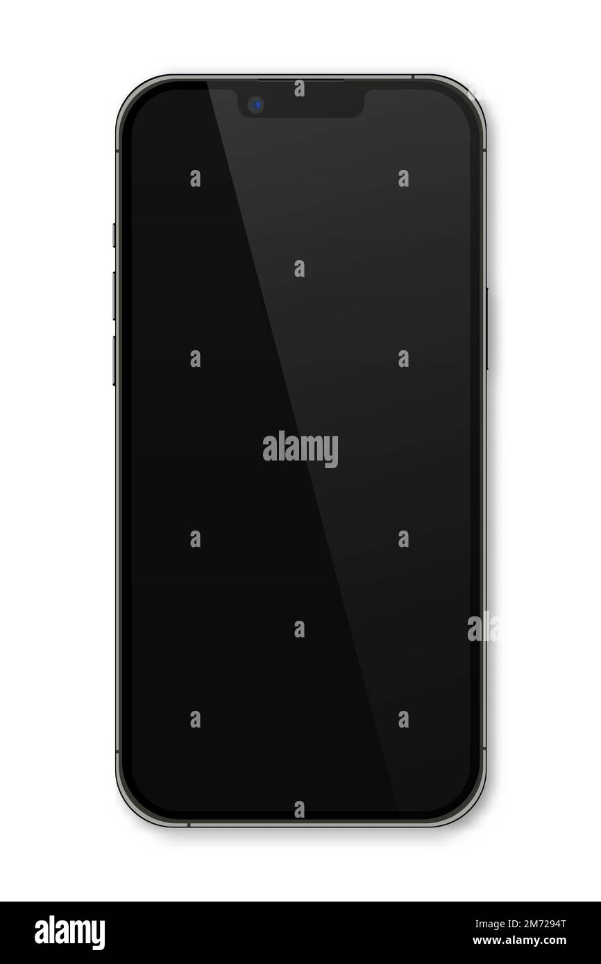 Realistic model smartphone. Smartphone mockup. Device front view. 3D ...