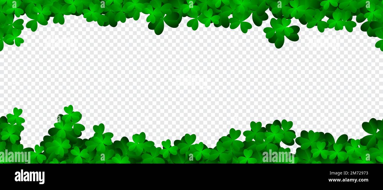 Clover shamrock leaf seamless border. Vector decorative elements ...