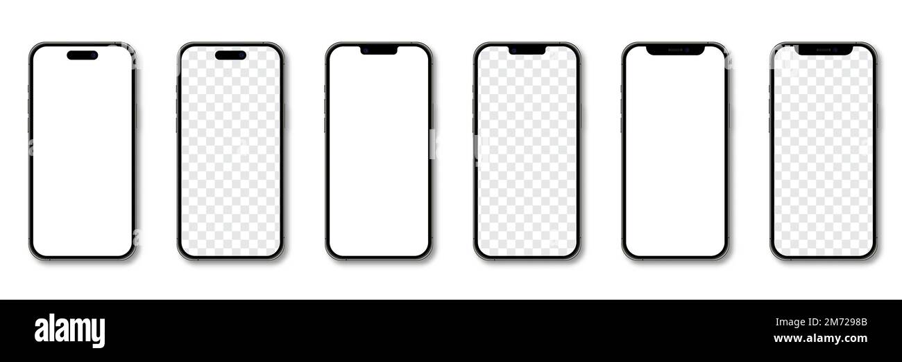 Realistic models smartphone. Smartphone mockup collection. Realistic ...