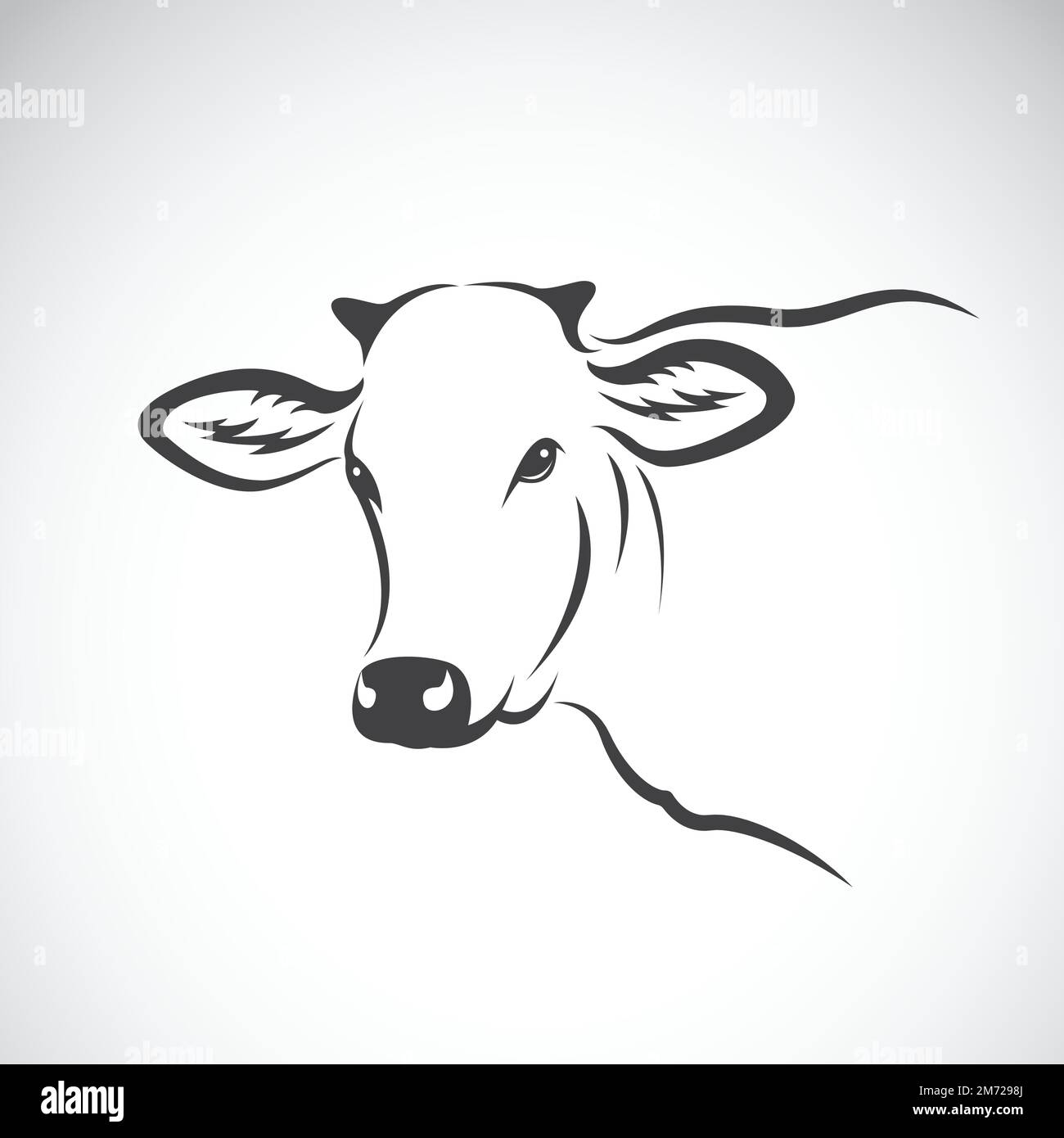 Vector image of a cow head design on white background, Vector cow logo ...