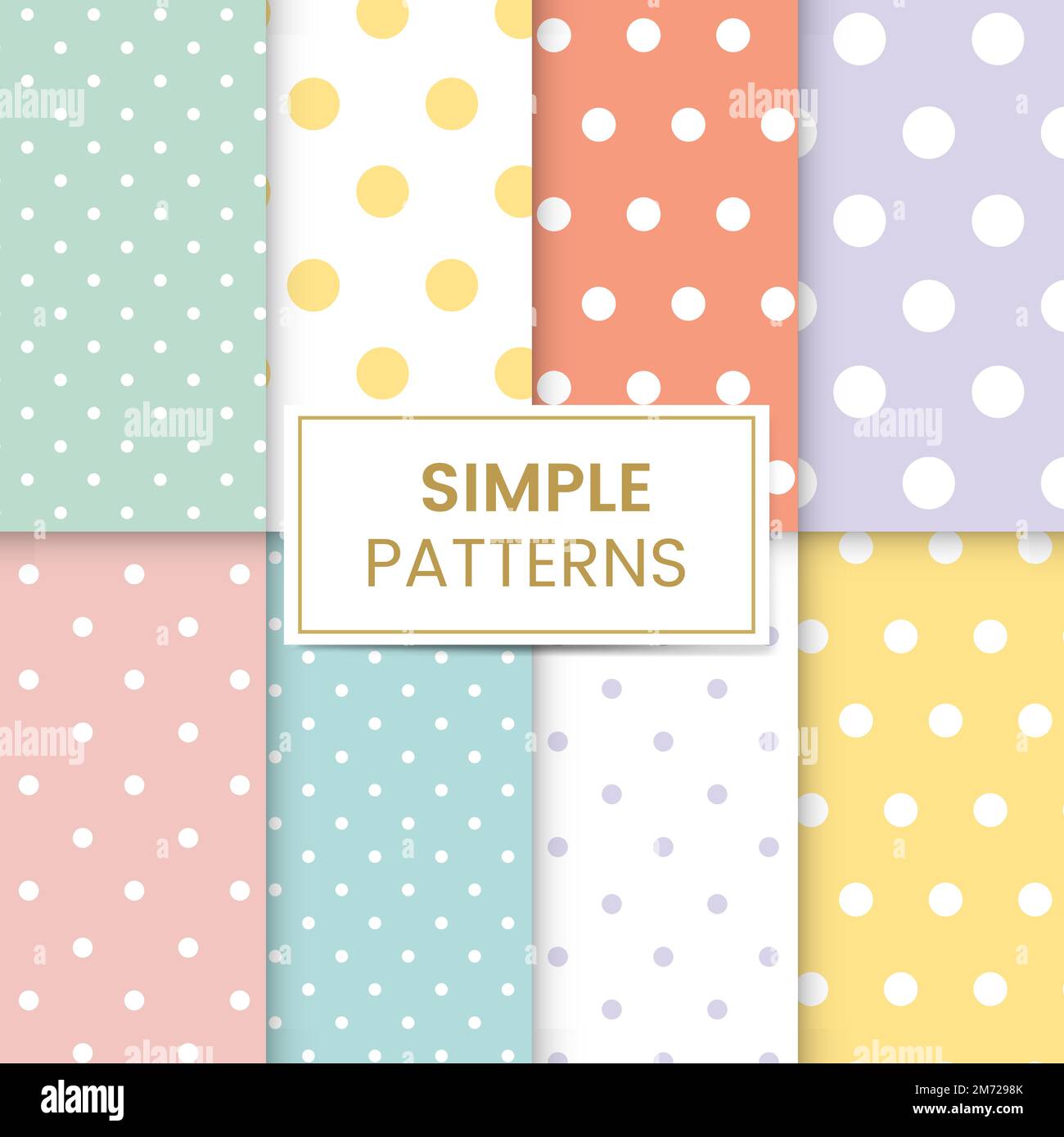 Pastel polka dot seamless pattern vector set Stock Vector Image & Art ...
