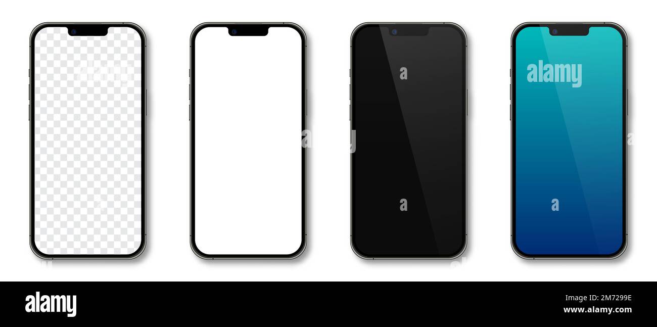 Realistic models smartphone. Smartphone mockup collection. Device front ...