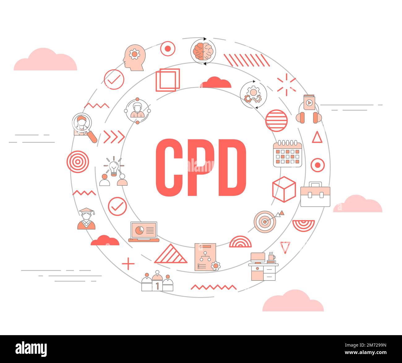 cpd continous professional development concept with icon set template ...