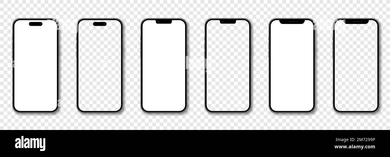 Realistic models smartphone. Smartphone mockup collection. Realistic ...