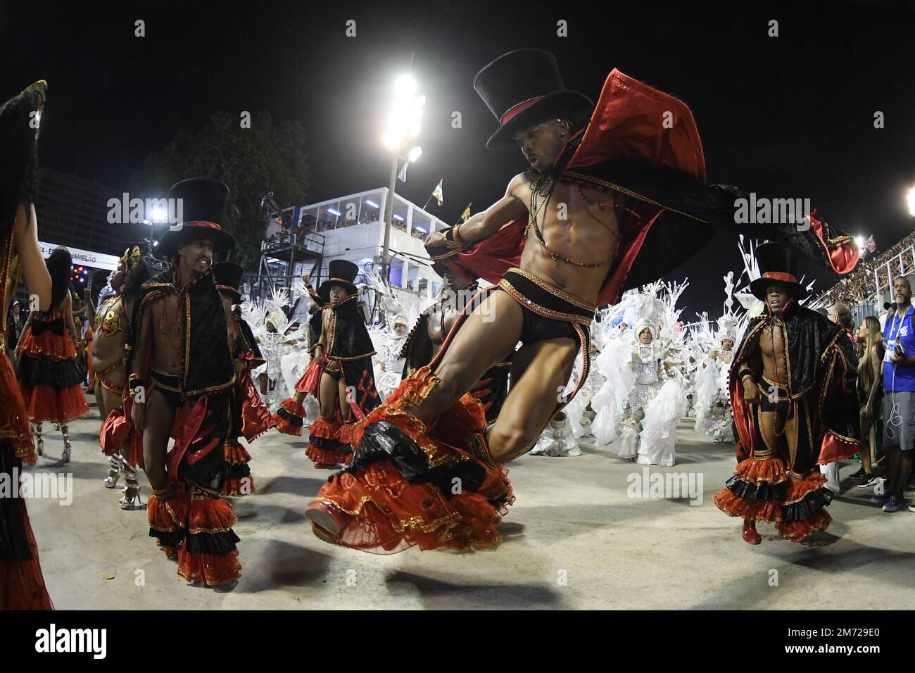 Rio de Janeiro, Brazil, April 22, 2022. Parade of the samba school of ...