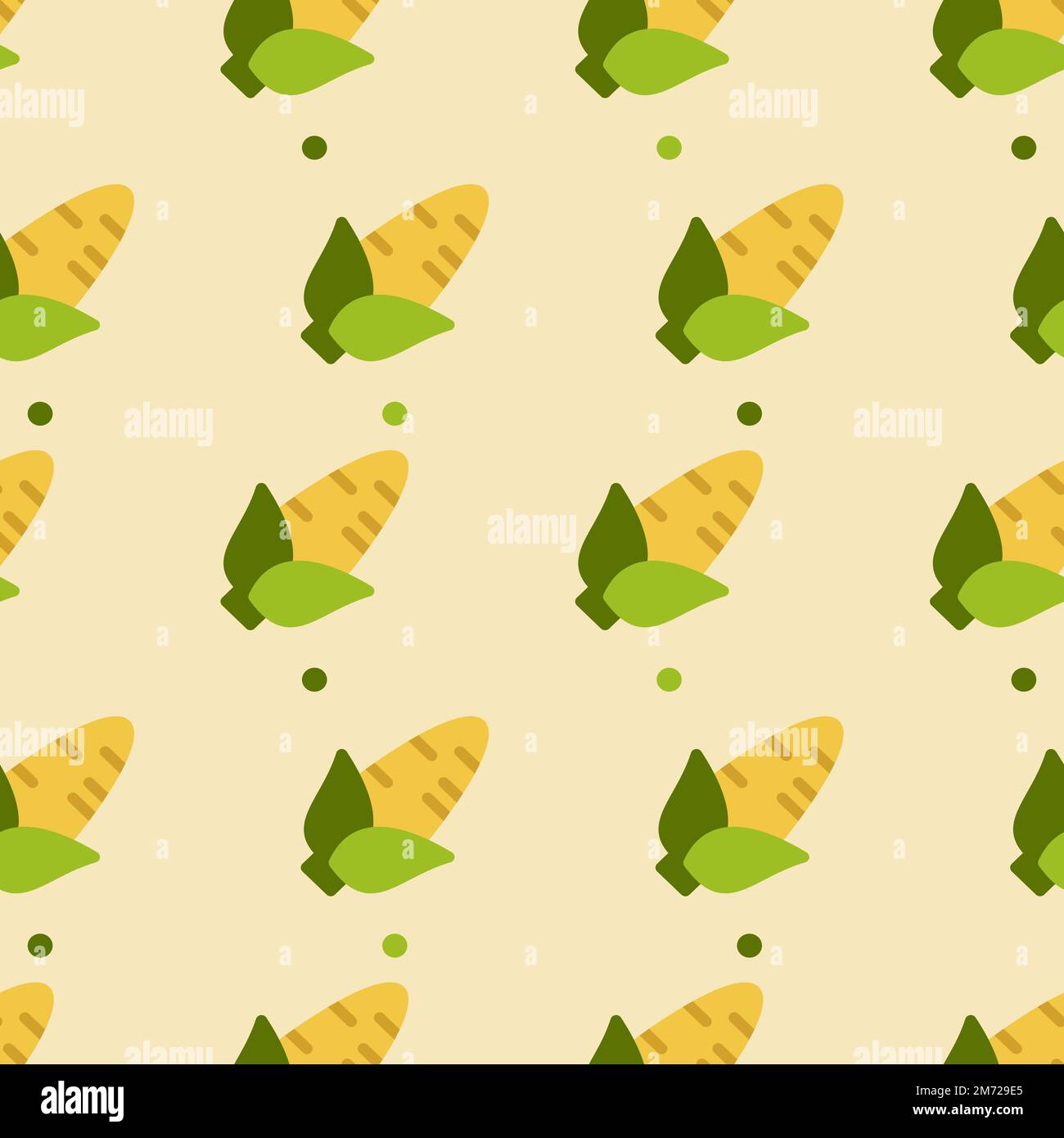 Corn seamless pattern cute background. Vector cute corns seamless ...