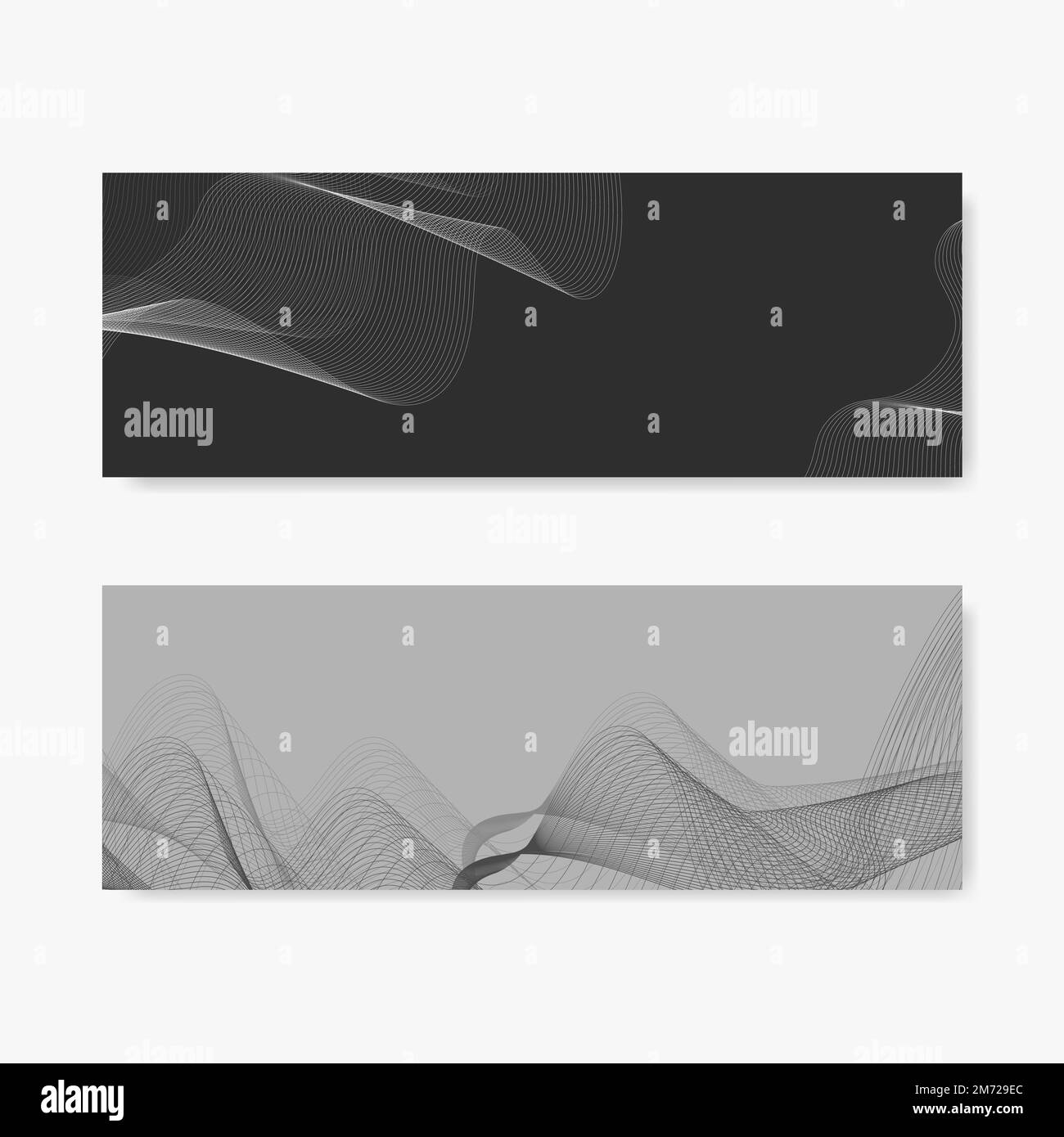 Black and white moiré wave banner vectors set Stock Vector Image & Art ...