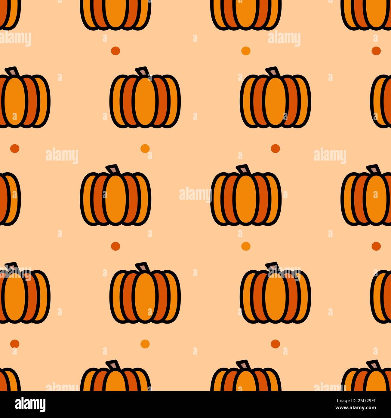 Pumpkin seamless pattern cute background. Vector cute pumpkins seamless ...