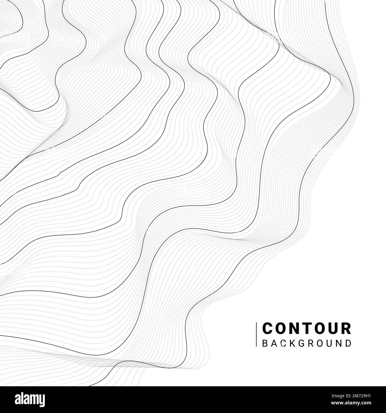 Black and white abstract map contour lines Stock Vector Image & Art - Alamy