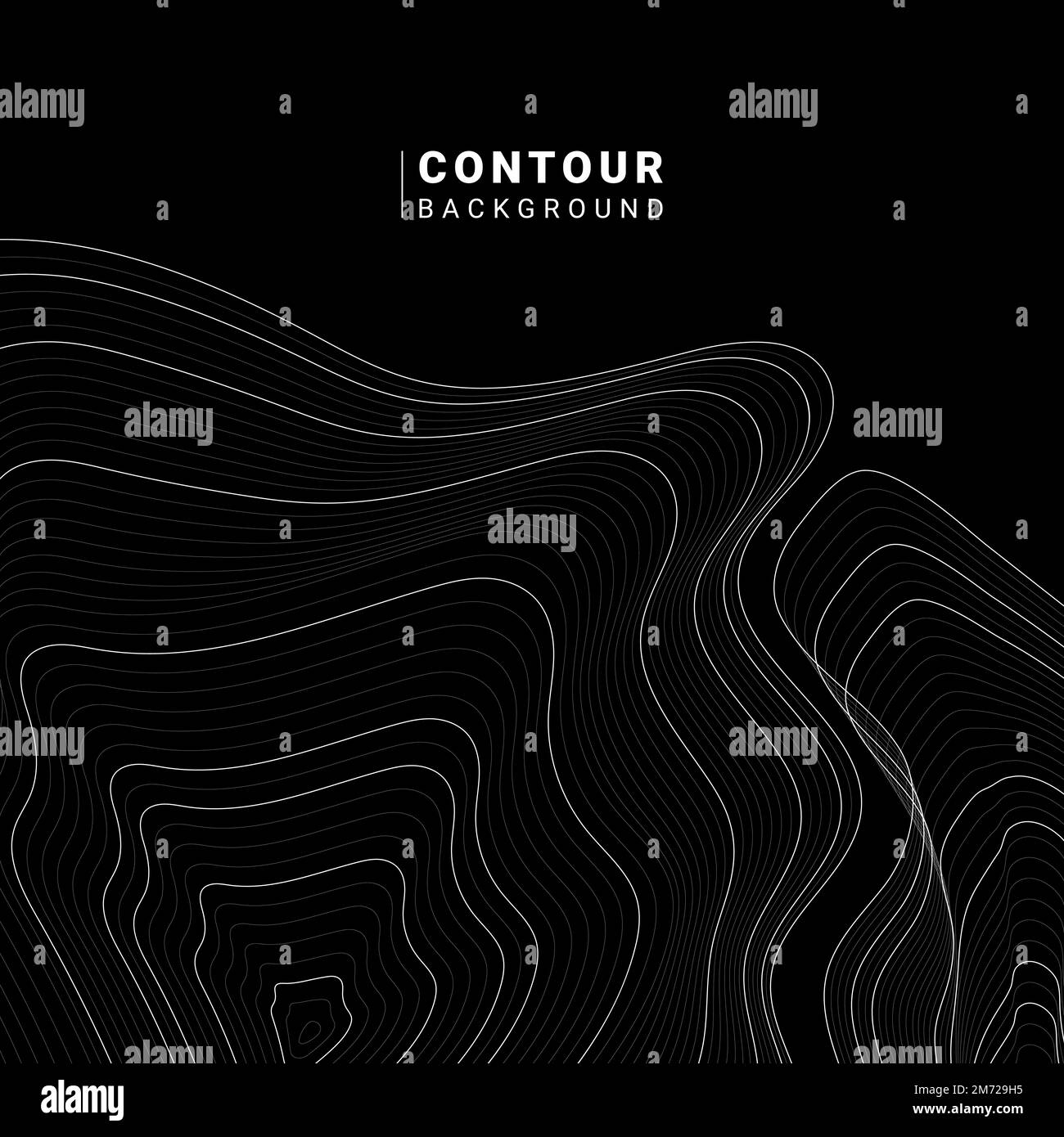 Black and white abstract map contour lines background Stock Vector ...