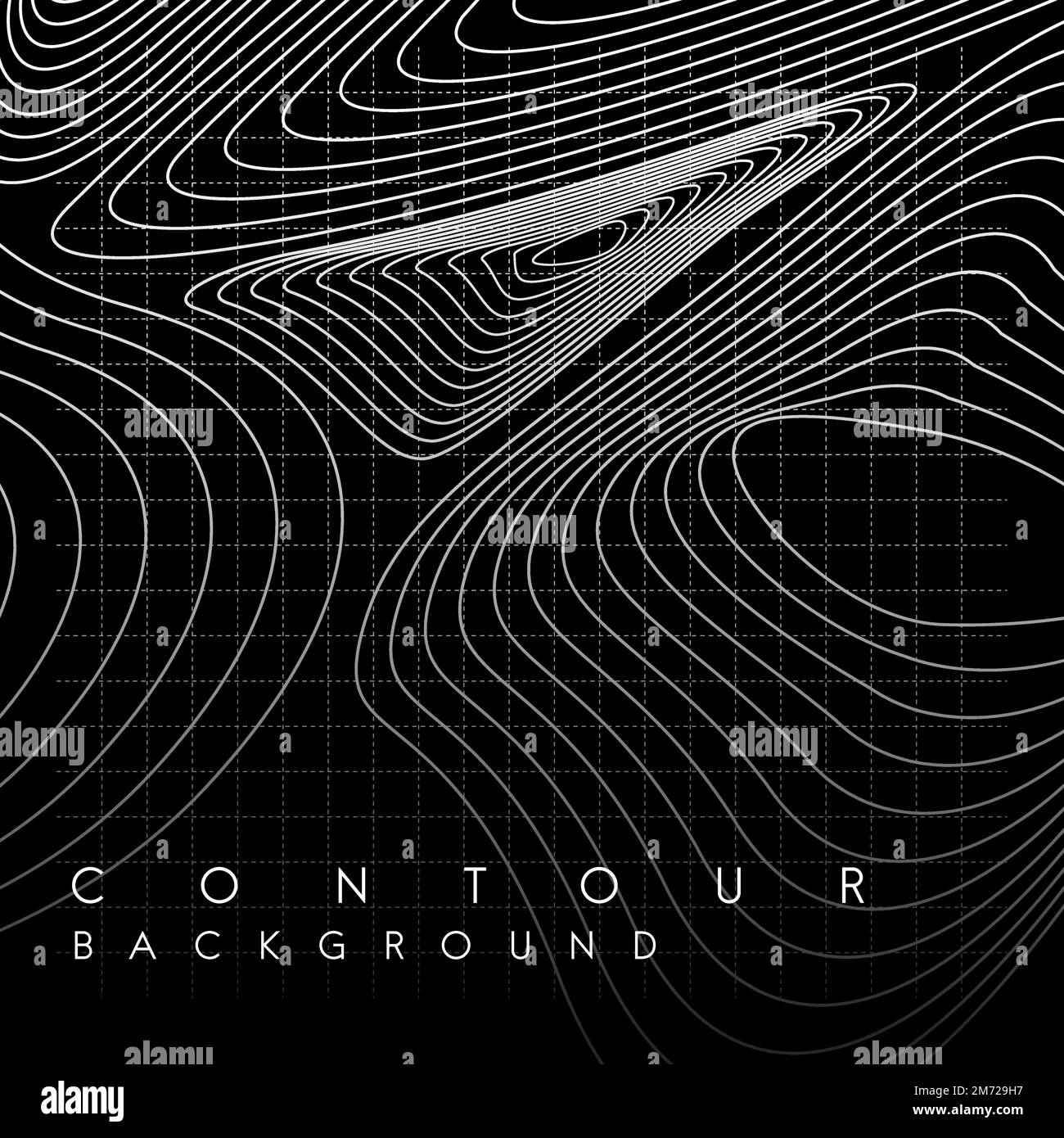 Black and white abstract map contour lines background Stock Vector ...