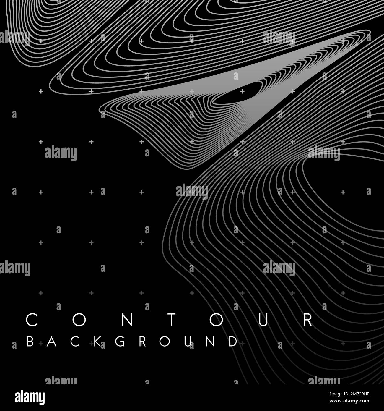 Black and white abstract map contour lines background Stock Vector ...