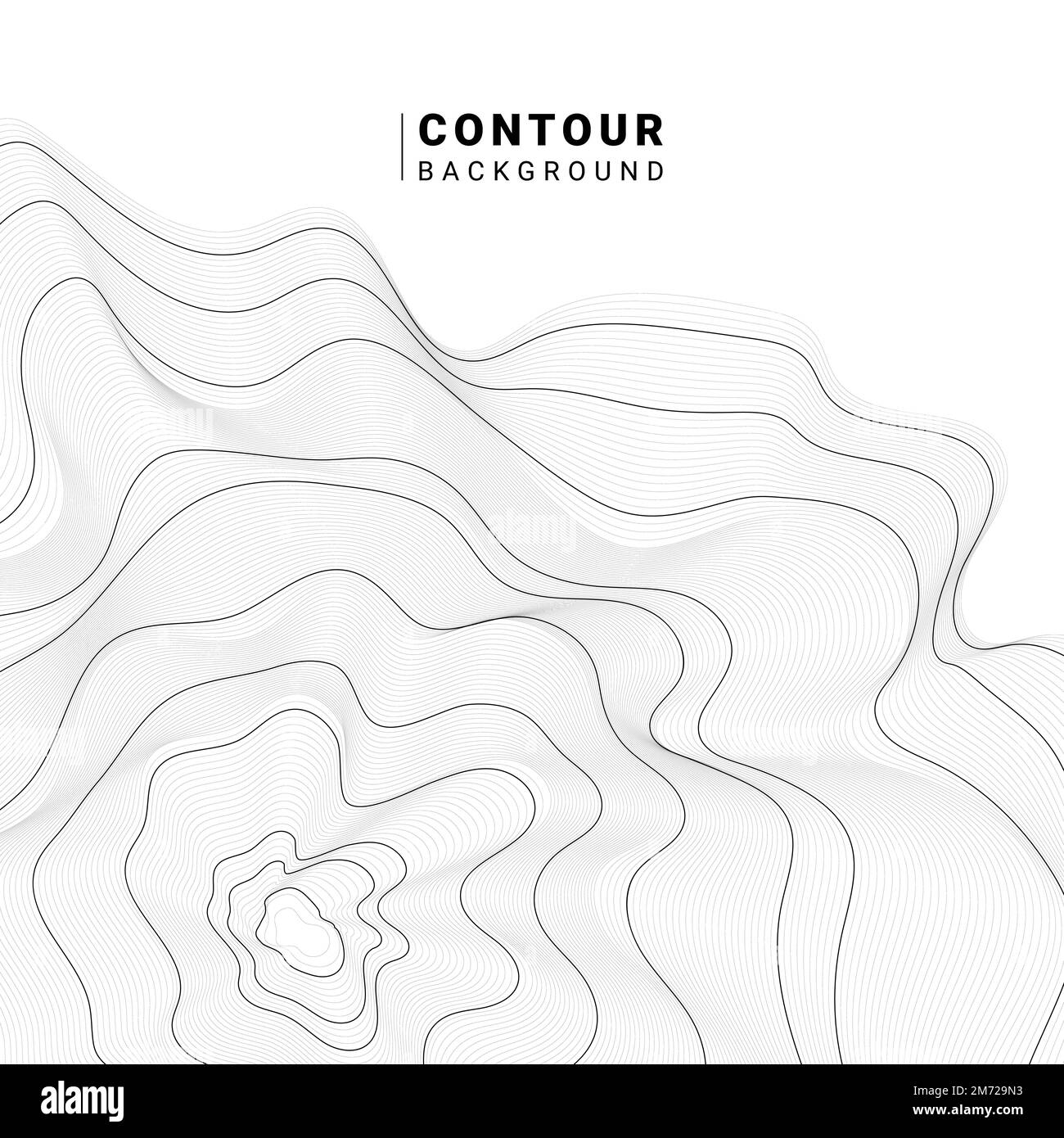 Black and white abstract map contour lines Stock Vector Image & Art - Alamy