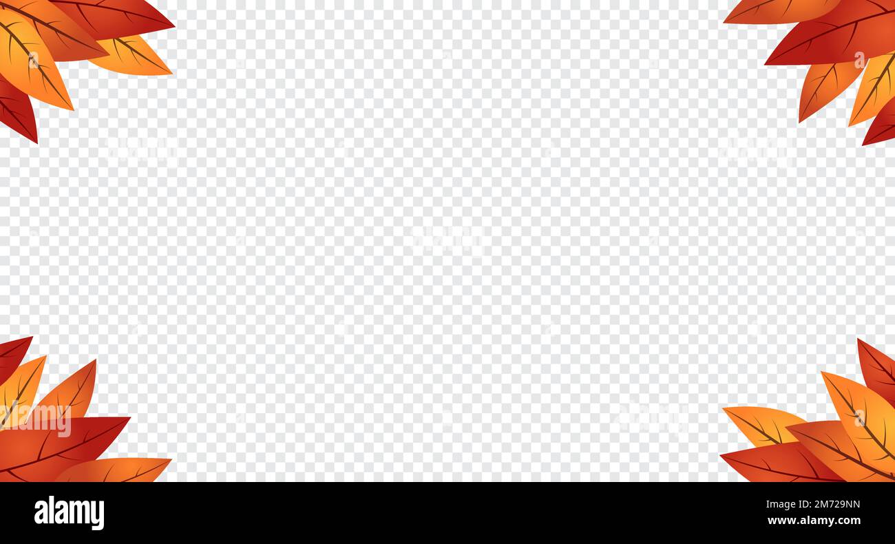 Autumn seasonal frame background. Autumn leaves border frame. Vector ...