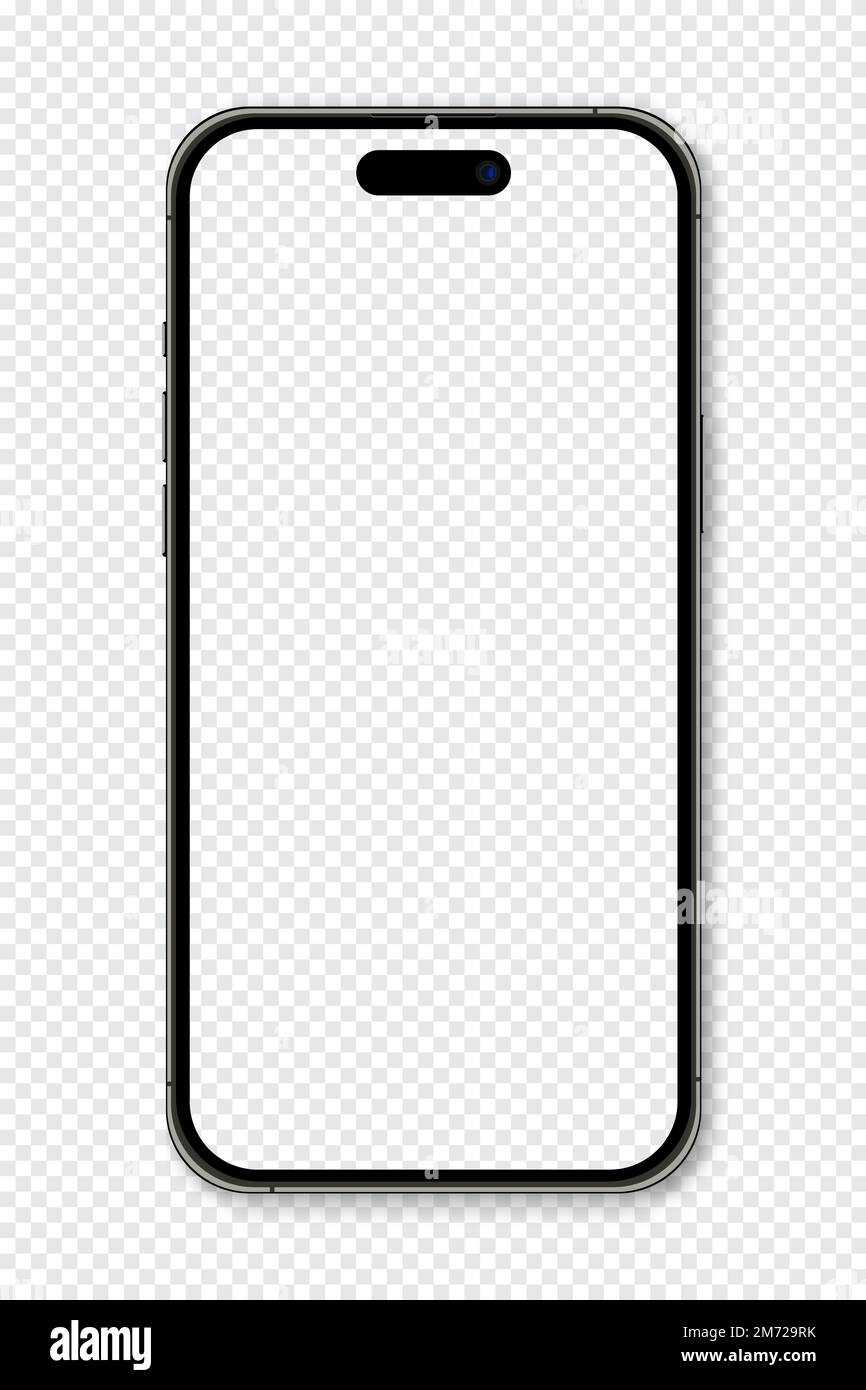 Realistic model smartphone. Smartphone mockup. Device front view. 3D ...