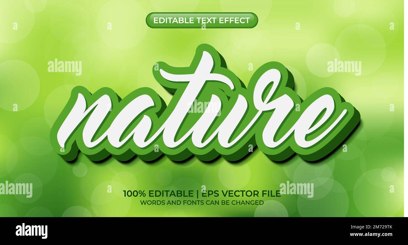 Nature green editable text effect. Editable text style effect. Nature ...