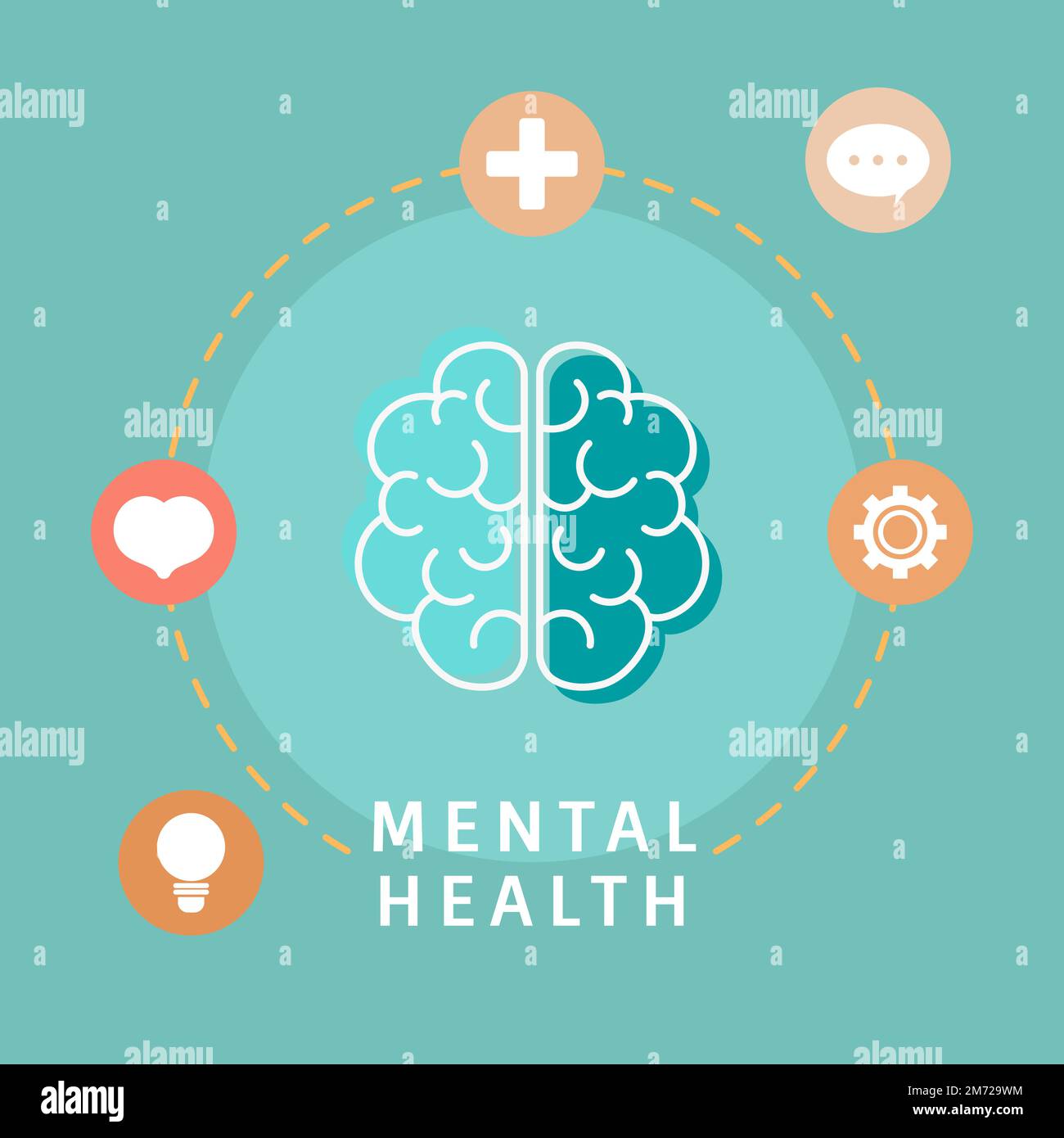 Mental health understanding the brain vector Stock Vector Image & Art ...