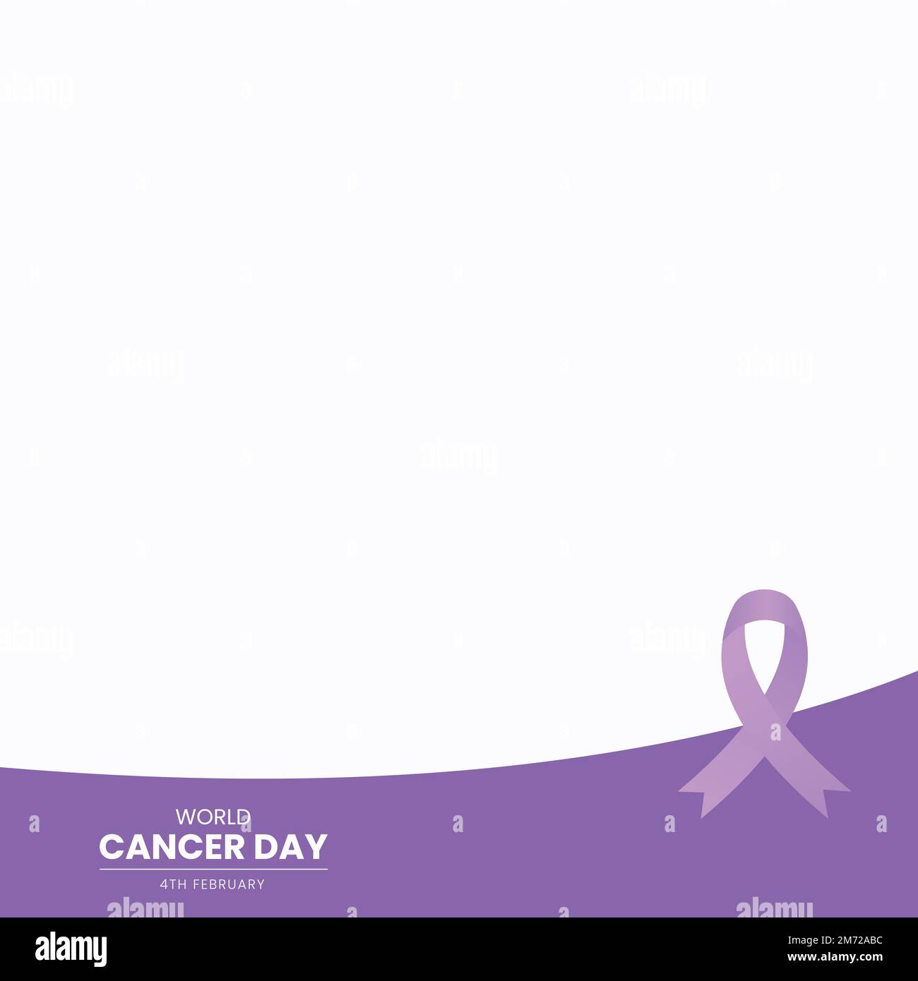 world cancer day poster template with purple ribbon and planet earth ...